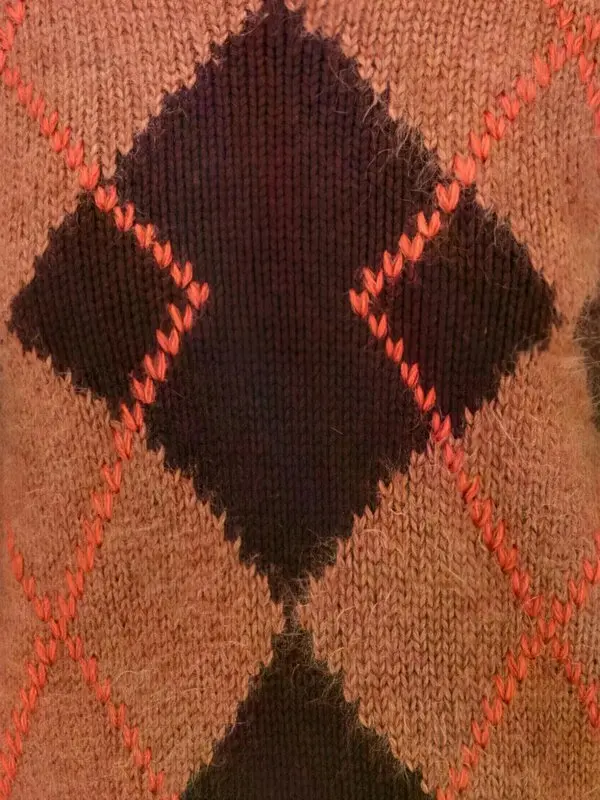 Isaia Argyle Roll-neck Sweater