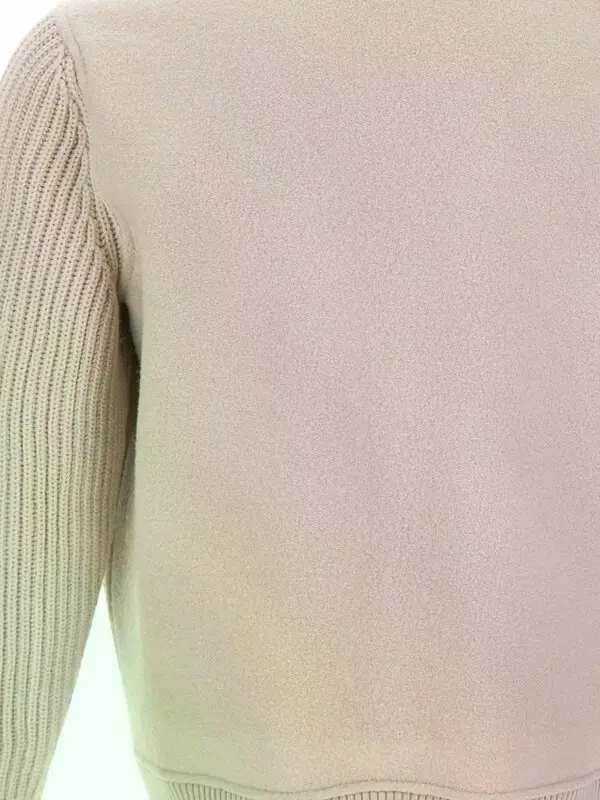 Eleventy Cable-knit Sleeve Zip-up Bomber Jacket