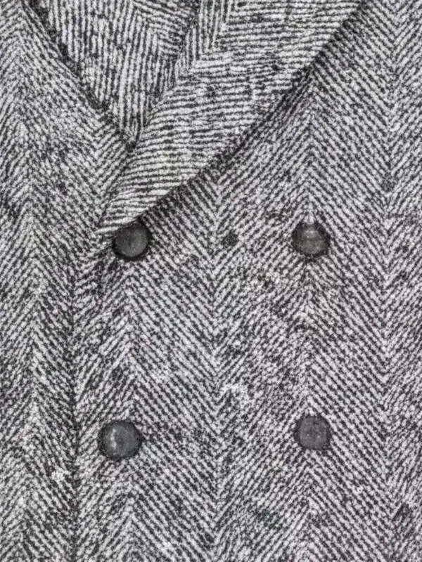 Isaia Herringbone Wool Double-breasted Coat