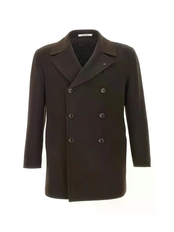 Tagliatore Double-breasted Logo-pin Coat