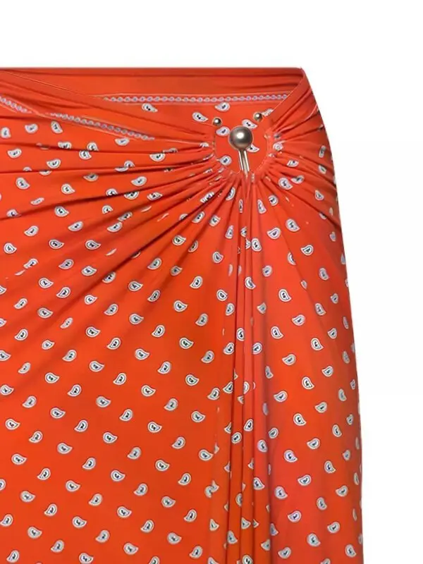 Christopher Esber Orbit Bandana-print Ruched Maxi Skirt