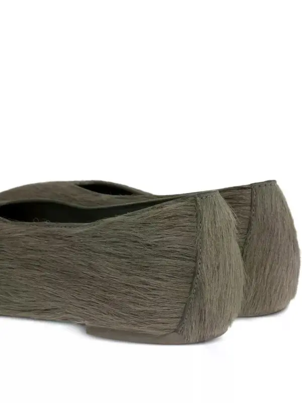 Rick Owens Square-toe Calf-hair Ballet Flats