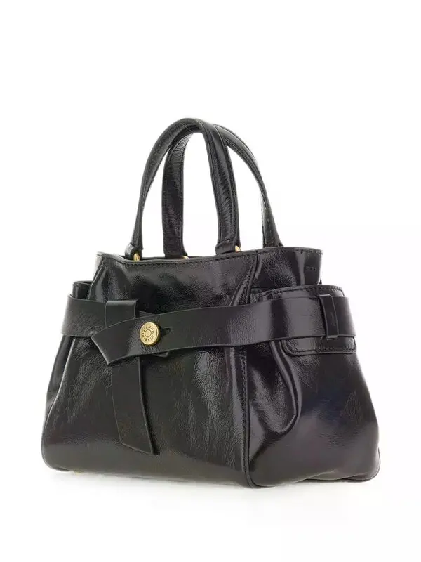 GIANNI CHIARINI Small Miranda Knotted Leather Tote Bag - Black