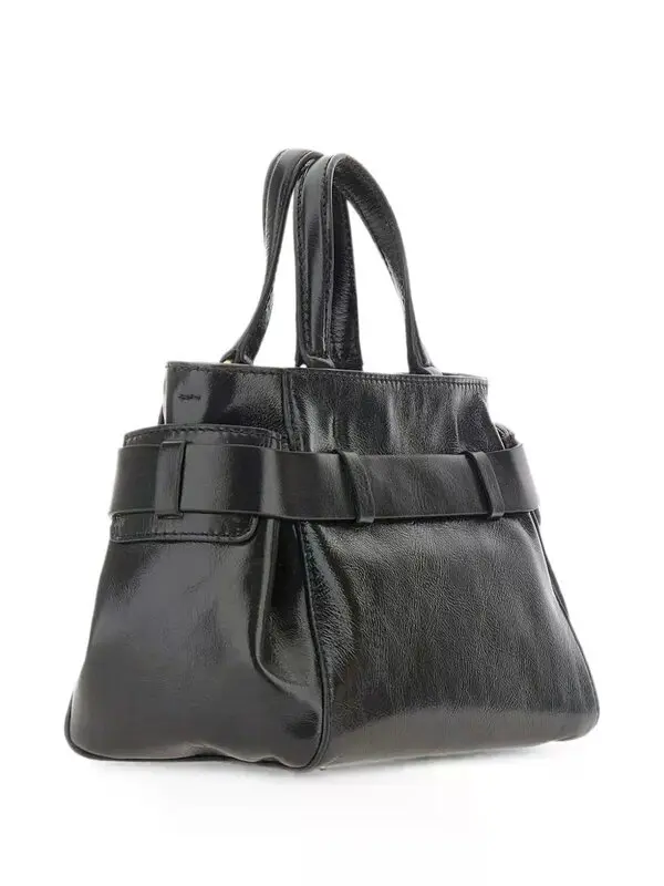 GIANNI CHIARINI Small Miranda Knotted Leather Tote Bag - Black