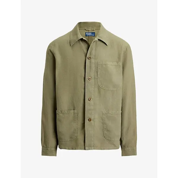 Polo Ralph Lauren Patch-pocket Linen Overshirt - Sage Green