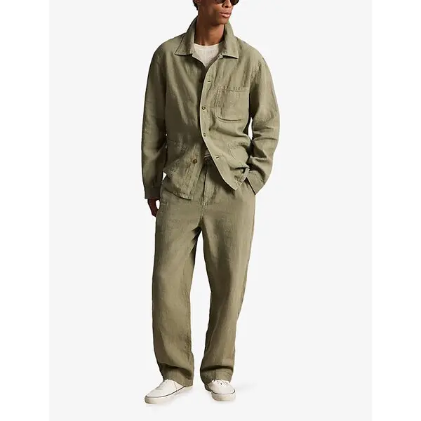 Polo Ralph Lauren Patch-pocket Linen Overshirt - Sage Green