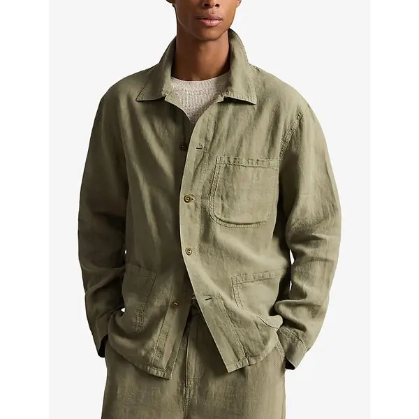 Polo Ralph Lauren Patch-pocket Linen Overshirt - Sage Green