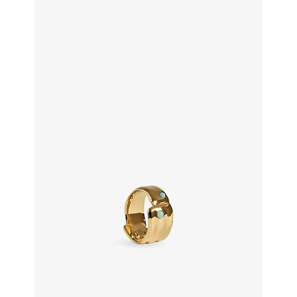 Monica Vinader Amaia Bold 18ct Vermeil And Amazonite Ring - Gold