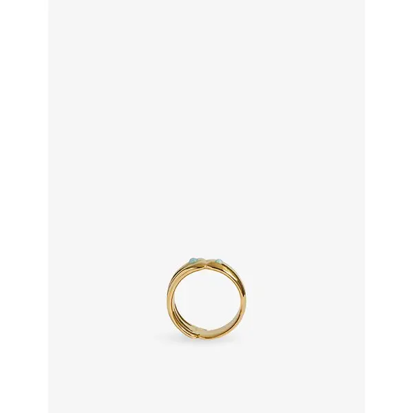 Monica Vinader 18ct Vermeil And Amazonite Ring