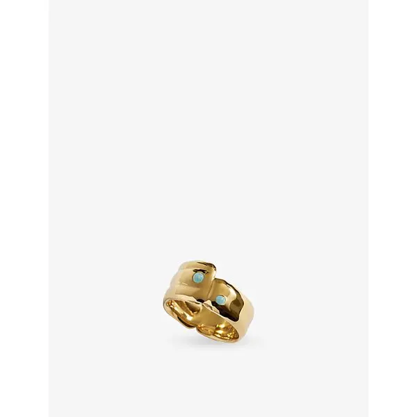 Monica Vinader 18ct Vermeil And Amazonite Ring