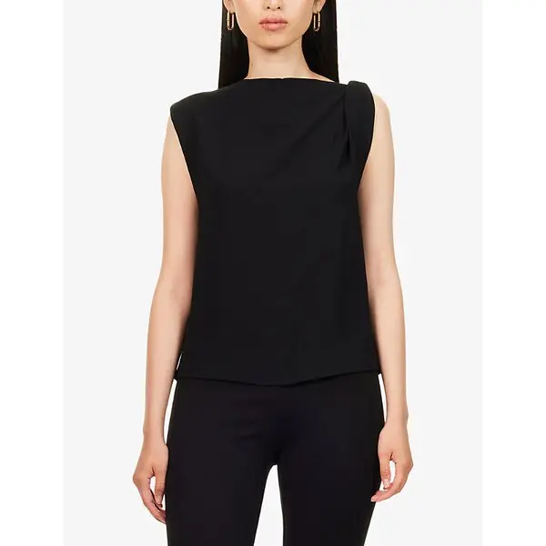 Vince Draped-shoulder Woven Top