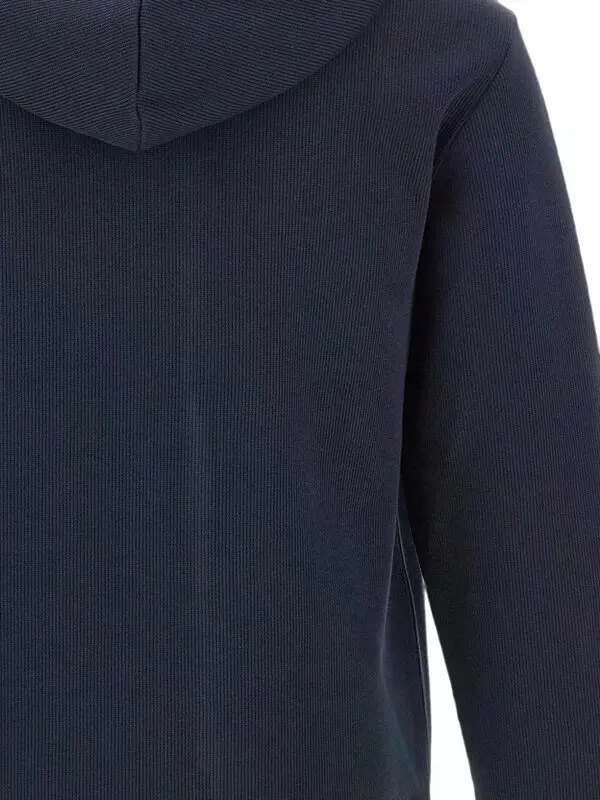 EA7 Logo-patch Ribbed Hoodie