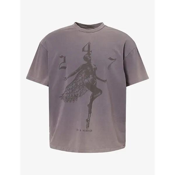 247 BY REPRESENT Fallen Angel Graphic-print Cotton-jersey T-shirt