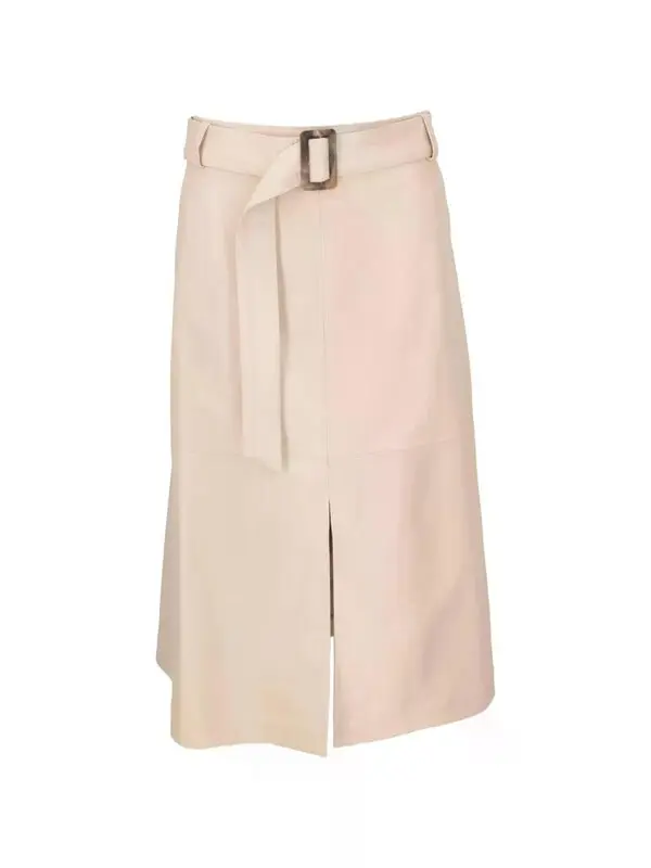 Isaia Belted Front-slit Skirt