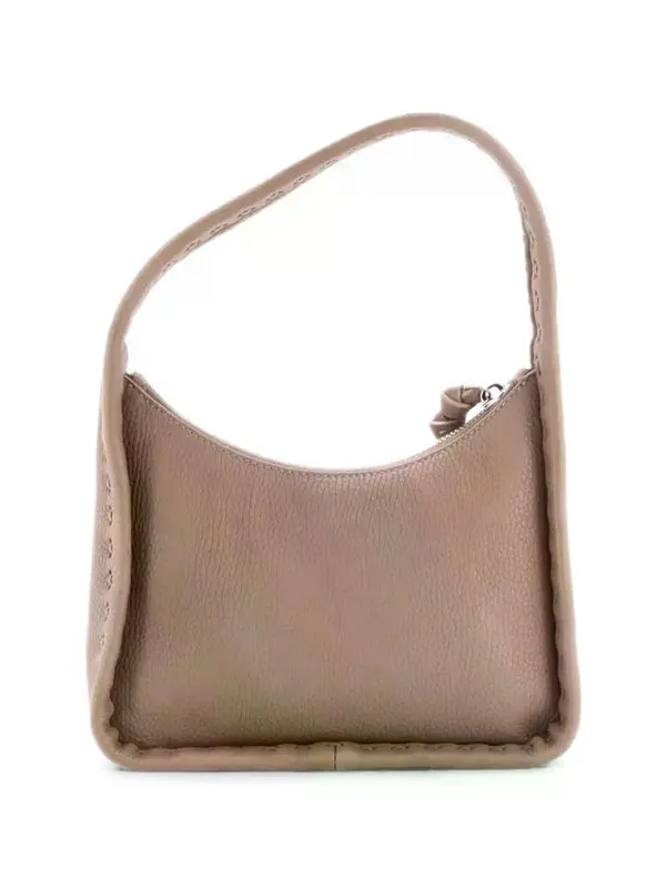Fendi Selleria Leather Mini Hobo Bag - Grey