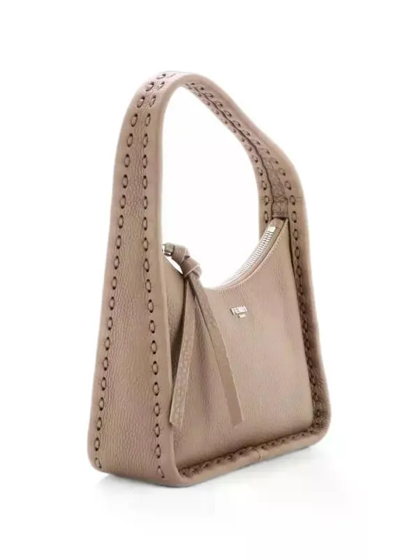 Fendi Selleria Leather Mini Hobo Bag - Grey
