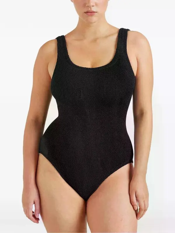 Hunza G Crinkle-effect Square Neck Swimsuit