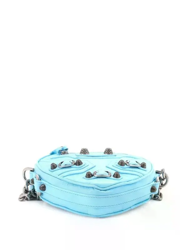 Balenciaga Le Cagole Giant Studs Heart Chain Bag Leather Mini Crossbody Bag