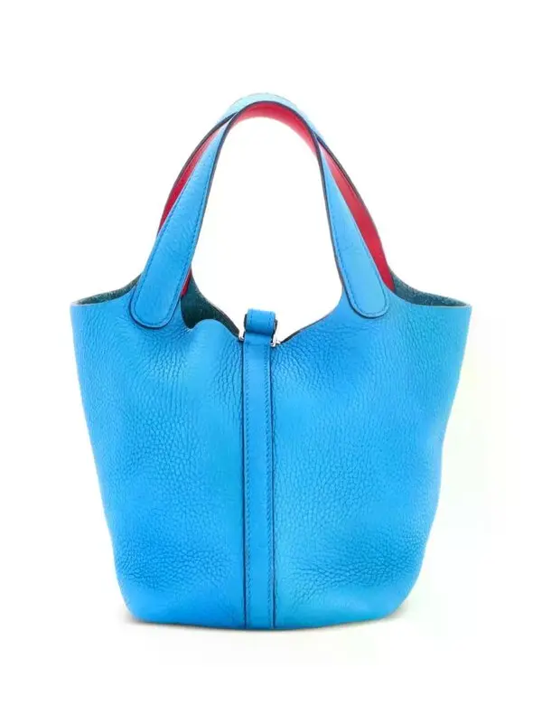 Hermès Eclat Picotin Lock Bag Clemence Pm Tote Bag - Blue