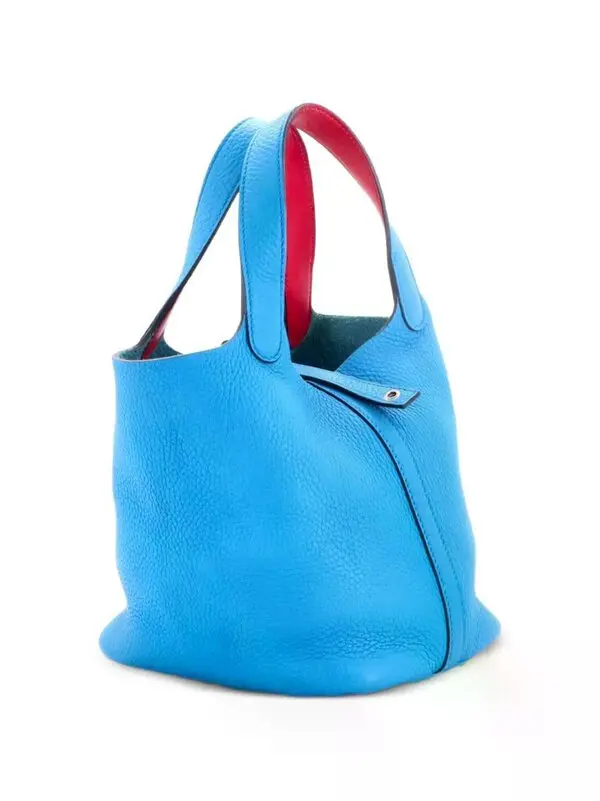 Hermès Eclat Picotin Lock Bag Clemence Pm Tote Bag - Blue