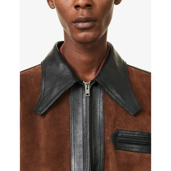Marni Contrast Zip-up Leather Jacket