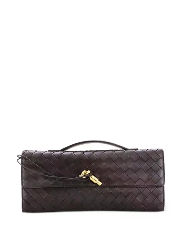 Bottega Veneta Andiamo Top Handle Clutch - Brown
