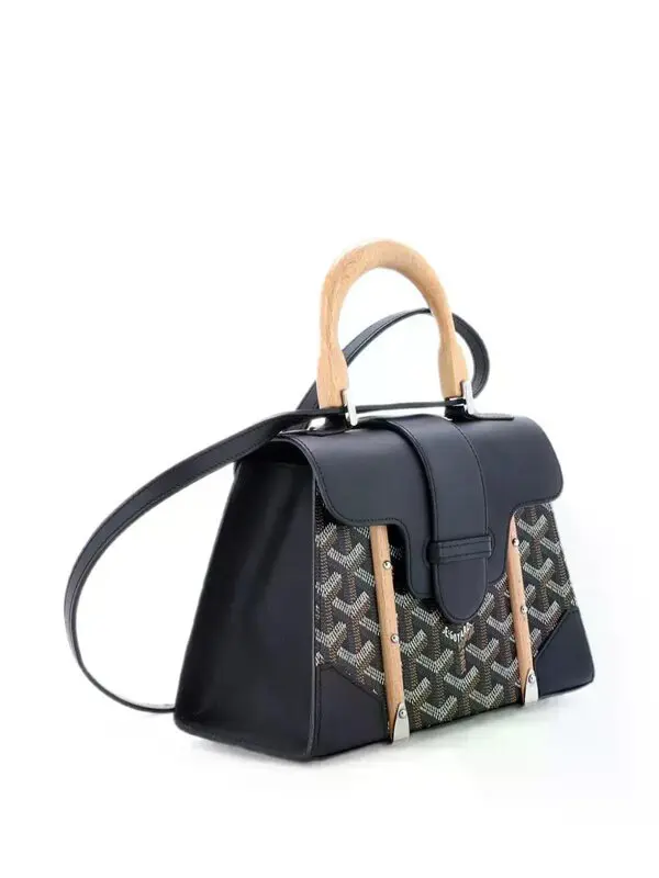 Goyard Structured Saigon Top Handle Bag Coated Canvas With Leather Mini Satchel