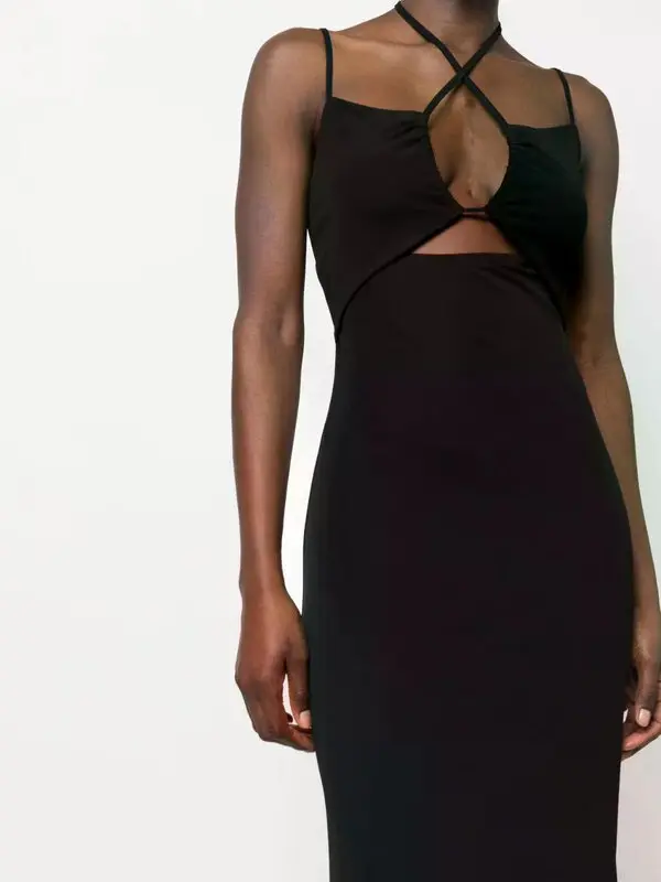 FRAME Cut-out Halterneck Dress