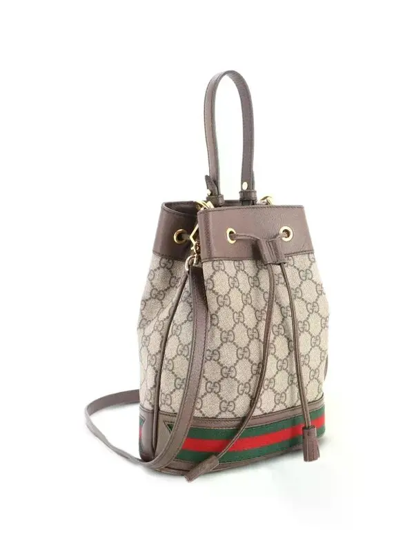 Gucci Ophidia Gg Coated Canvas Small Bucket Bag - Brown
