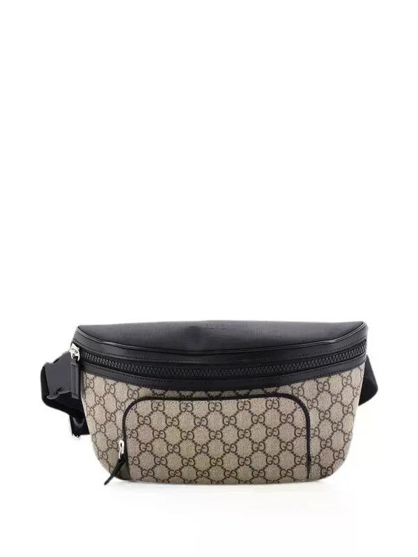 Gucci Gg Coated Canvas With Leather Large Belt Bag