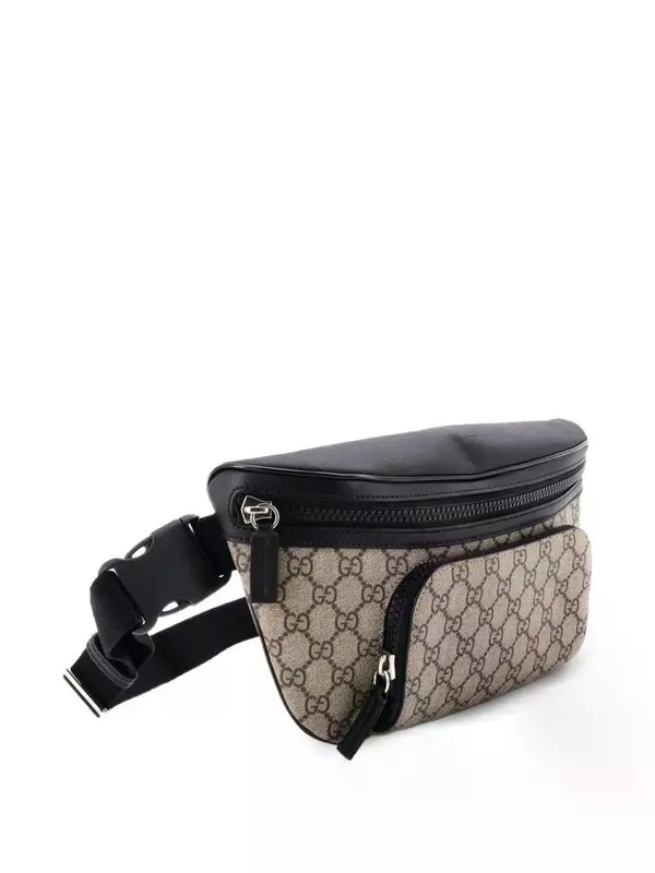 Gucci Gg Coated Canvas With Leather Belt Bag