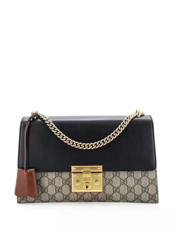 Gucci Padlock Gg Coated Canvas And Leather Medium Shoulder Bag