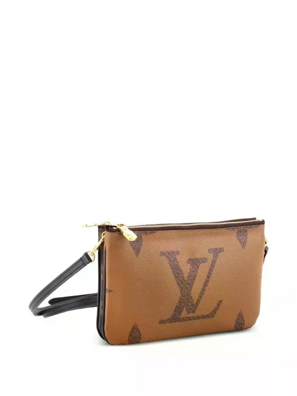 LOUIS VUITTON Double Zip Pochette Reverse Monogram Giant Clutch Bag