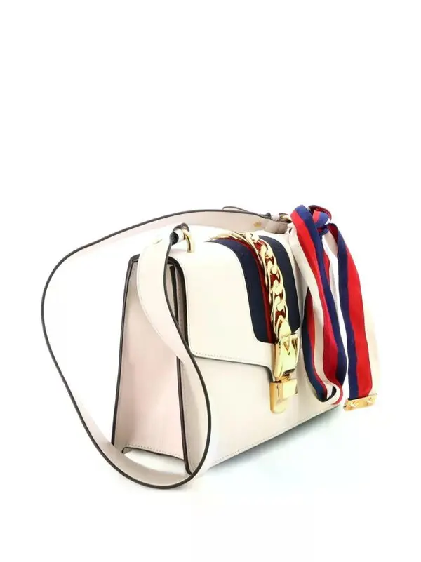 Gucci Sylvie Leather Small Shoulder Bag - White