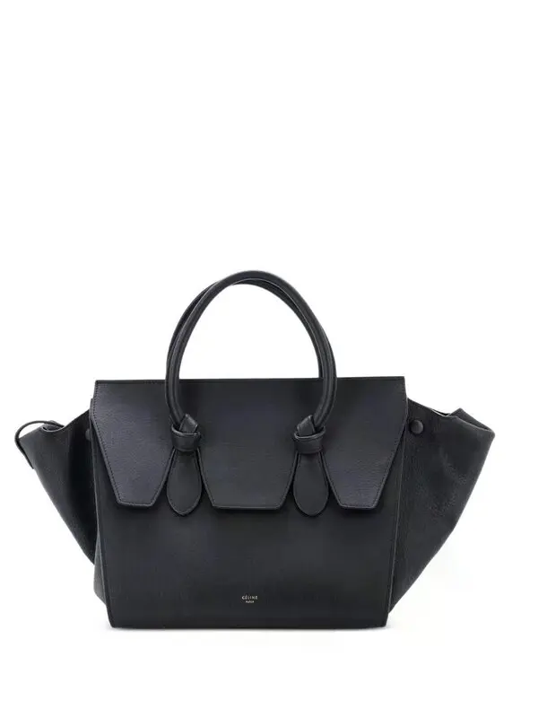 Celine Tie Knot Grainy Leather Mini Tote Bag - Black