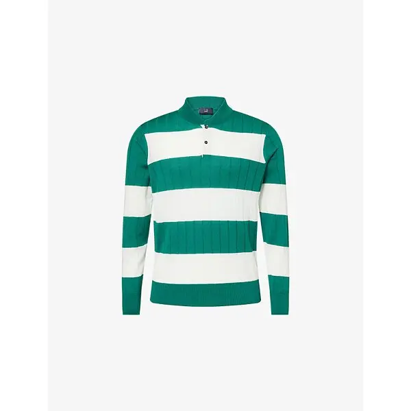 Dunhill Striped Ribbed Cashmere-blend Rugby Jumper