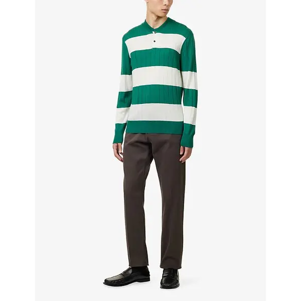 Dunhill Striped Ribbed Cashmere-blend Rugby Jumper