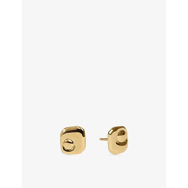Monica Vinader 18ct Yellow Vermeil Stud Earrings - Gold