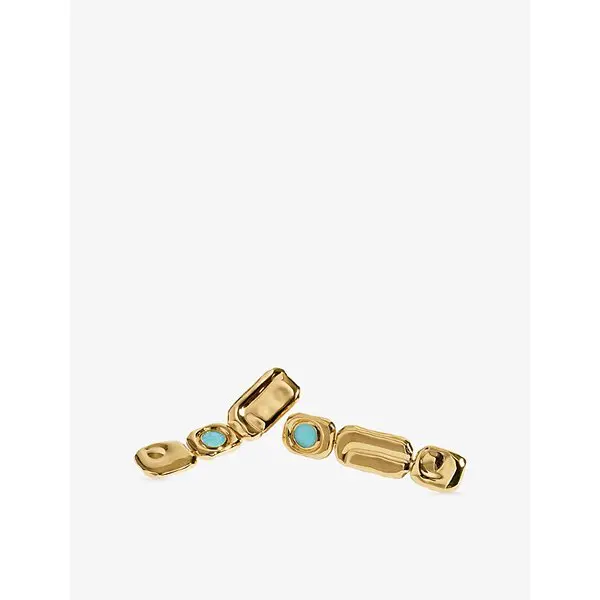 Monica Vinader 18ct Yellow Vermeil And Amazonite Drop Earrings