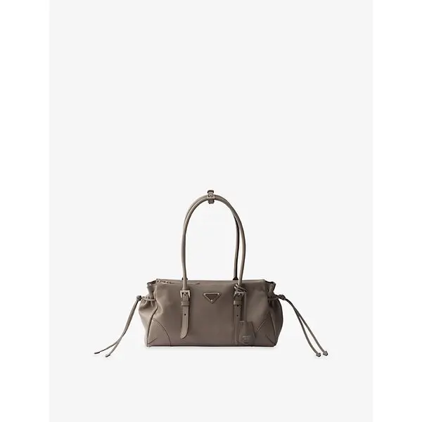 Prada Leather Top-handle Bag - Grey