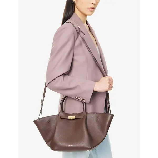 DEMELLIER Midi New York Leather Tote Bag - Mocha