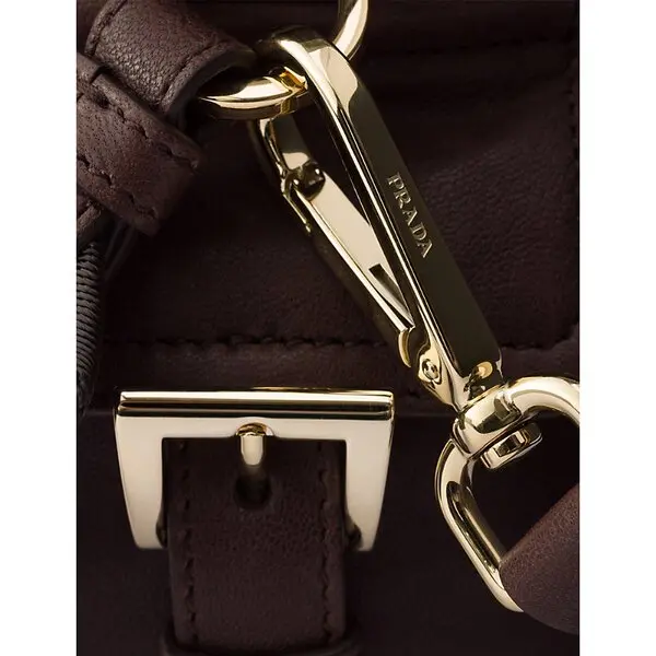 Prada Mini Leather Top-handle Bag - Brown
