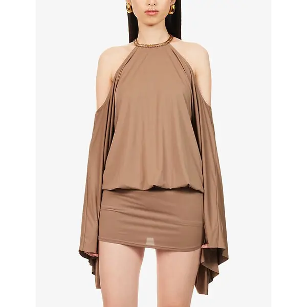 JADED LONDON Alula Cut-out Stretch-mesh Mini Dress