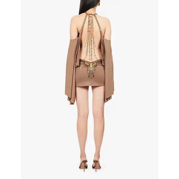 JADED LONDON Alula Cut-out Stretch-mesh Mini Dress