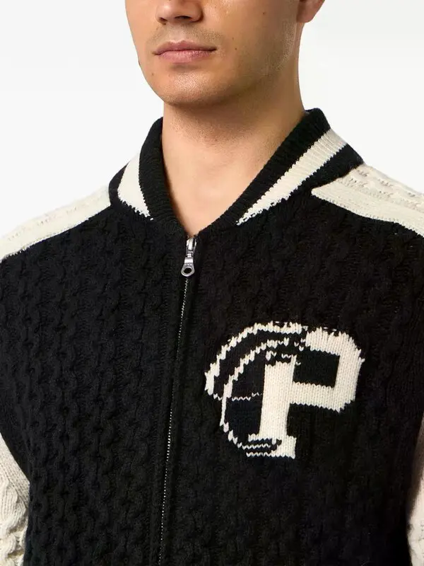 Philipp Plein Plein Star Knitted Bomber Jacket