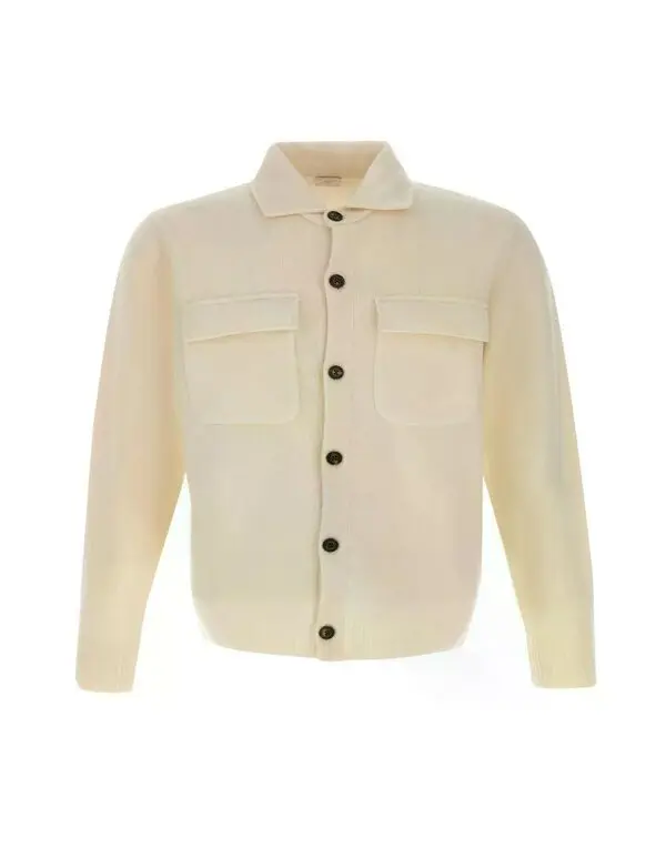 Eleventy Knit-wool Chest-pocket Shirt