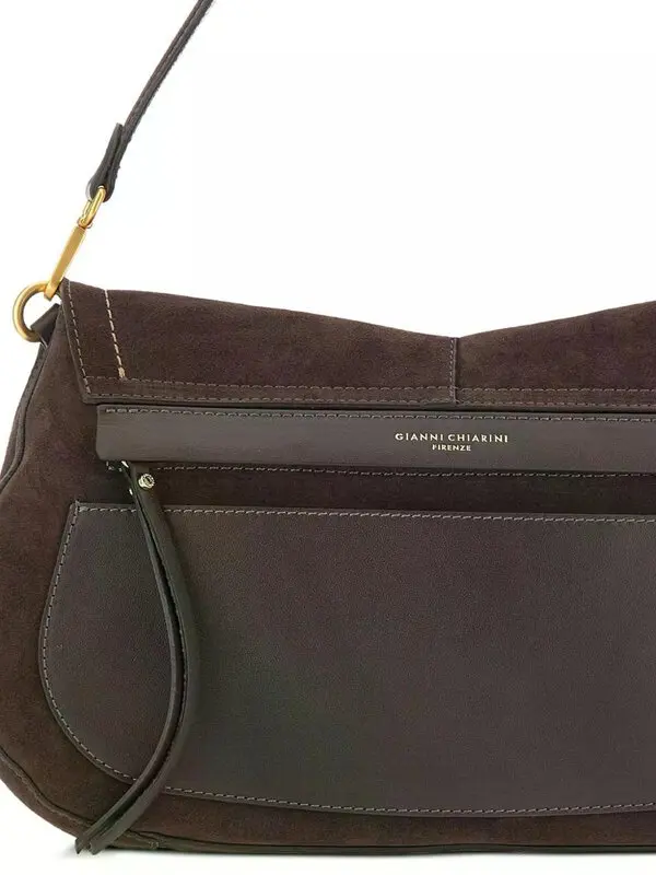 GIANNI CHIARINI Helena Round Suede Shoulder Bag