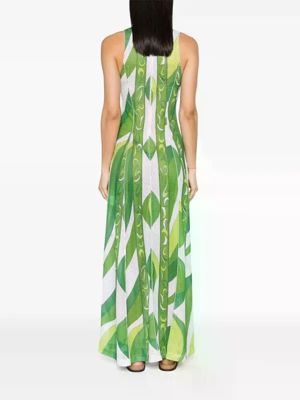 Emilio Pucci Flared Mesh Maxi Dress
