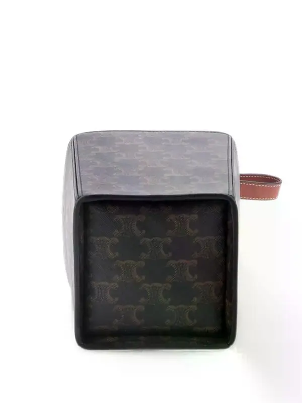 Celine Strap Box Top Handle Bag Triomphe Coated Canvas Satchel