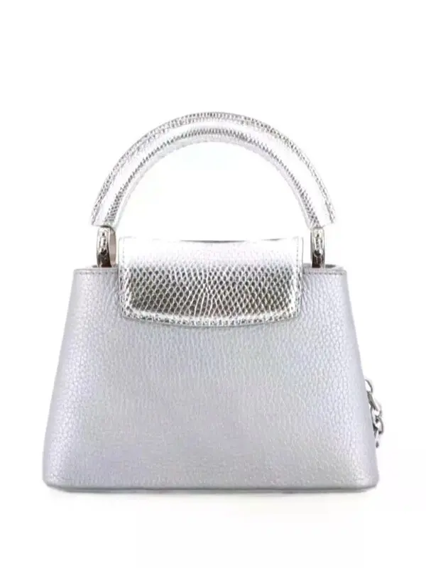 LOUIS VUITTON Flower Chain Capucines Bag Leather With Lizard Mini Crossbody Bag